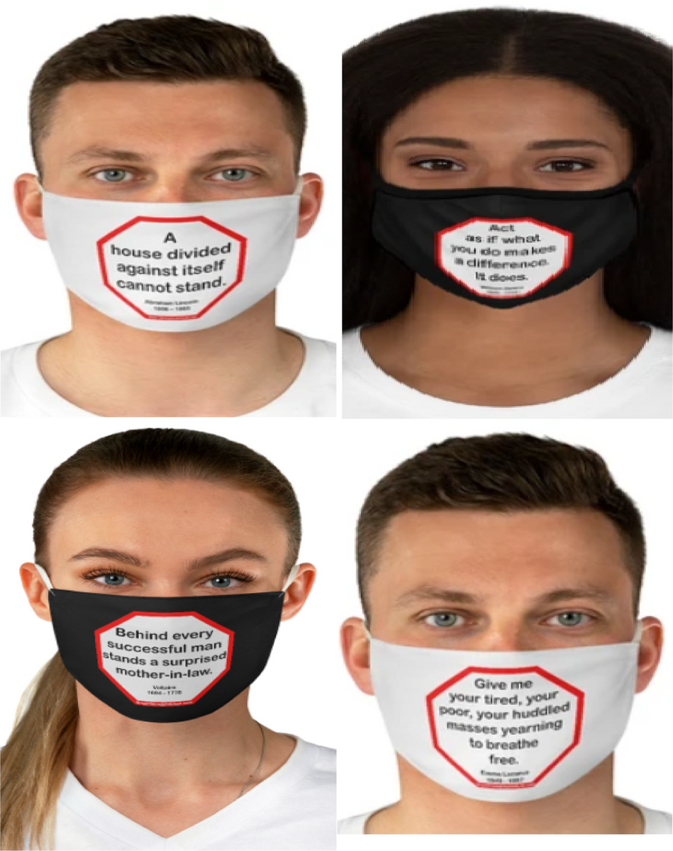 Stop2Think B4Uspeak Make a Statement Face Masks ...Free Easy Wisdom Qu ...
